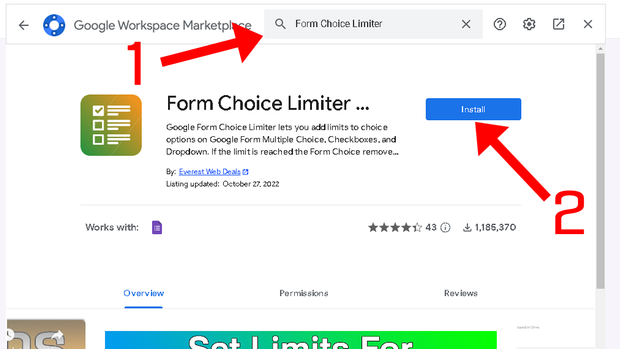 Google Form Choice Limiter Add On Google