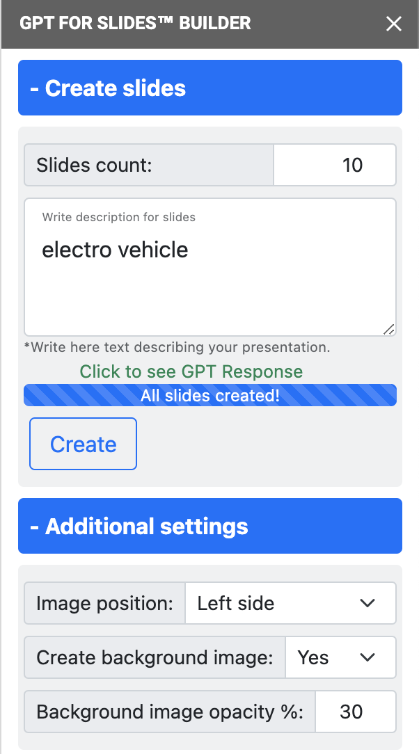 Home - Integrated ChartGPT 3 and ChartGPT 4 in Google add ons