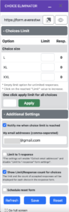 Choice Eliminator for Google Forms™ , Choice Limiter, Limit
