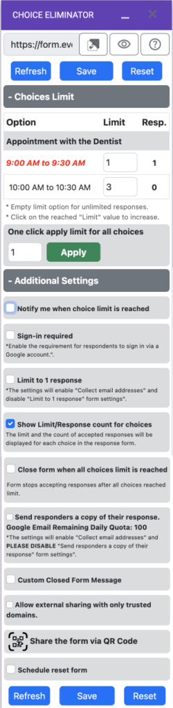 How To Use Choice Eliminator for Google Forms™ - EVEREST WEB DEALS