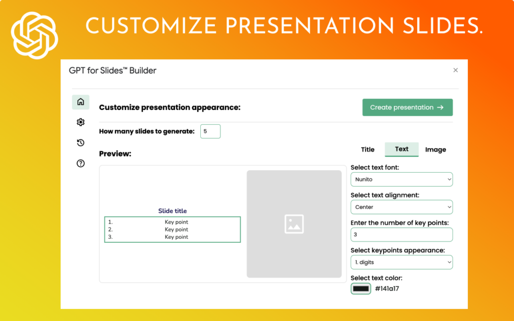 AI Presentation: GPT for Slides Builder - Your Google AI Slides